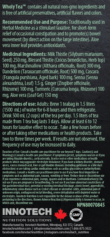 Wholy Tea Detox and Cleanse 30 Day Supply | Innotech Nutrition Solutions